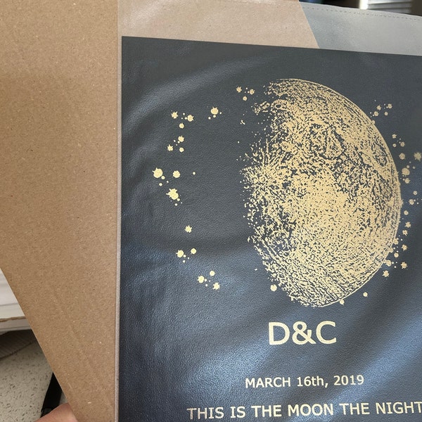 Personalized Moon Phase Print Custom Lunar Phase Poster Day You Were ...