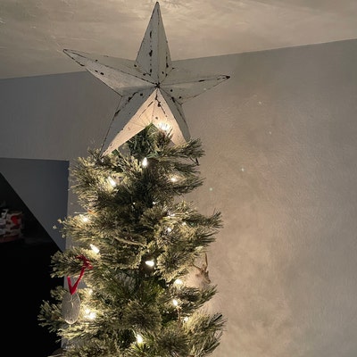 White Star Christmas Tree Topper Decoration White Metal Star - Etsy