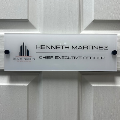Wall Sign Name Plate Door Name Plate Office Gifts Executive Sign Wall ...