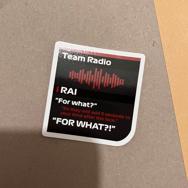 Kimi Raikkonen for What Formula 1 Radio Message F1 Waterproof Sticker ...