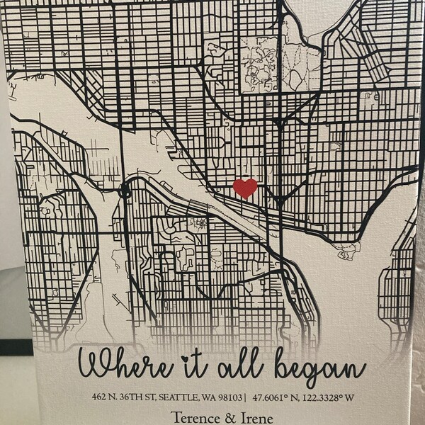 Where We Met Map /where It All Began /couple Map/ Gift for Her/ Gift ...