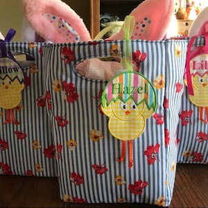 Easter Basket Tags, Chick Name Tag, Embroidered, Personalized, Appliqué ...