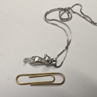 Cat Pendant Chain Necklace Cute Cat Necklaces Sterling - Etsy Canada