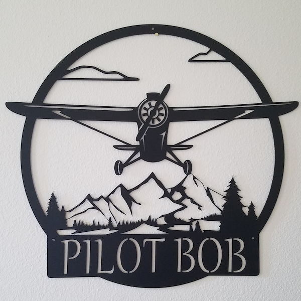 Personalized Airplane Metal Sign, Aviation Decor, Pilot Gift - Etsy