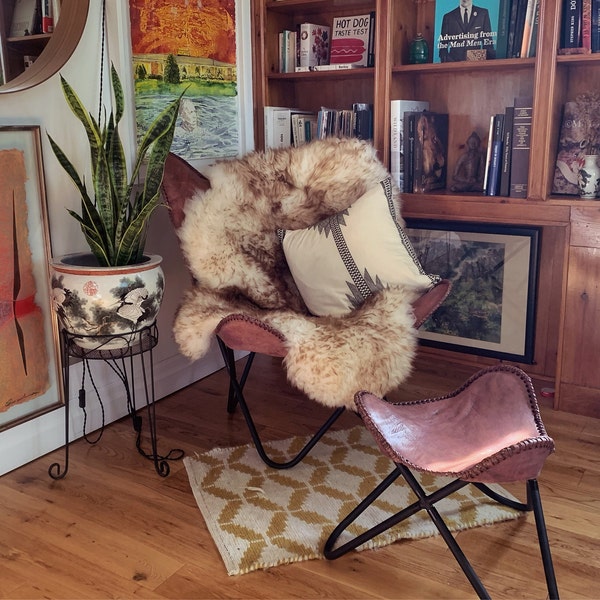 Sheepskin Stool Cover Chair Cover Furry Stool Scandinavian Decor Seat ...