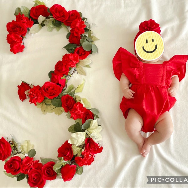 Red Baby Romper, Newborn or Birthday Gift, Red First Birthday Costume ...