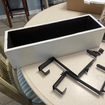 Cedar Railing Planter Box With Brackets, Balcony Planter Box, Hanging Planter Box, Deck Rail ...