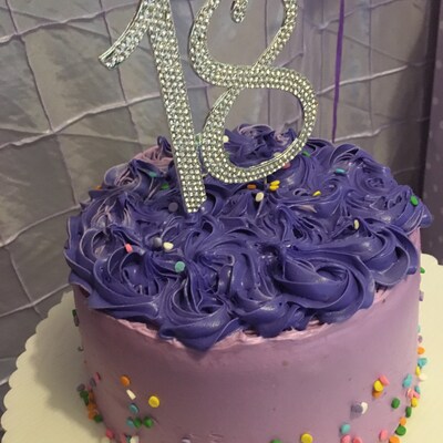 18 Birthday Cake Topper SILVER 18th Birthday Number Eighteen 18th ...