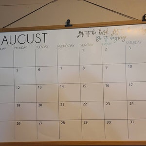 Large Personalized Monthly Wall Calendar With Wood Hanger 12 Months ...