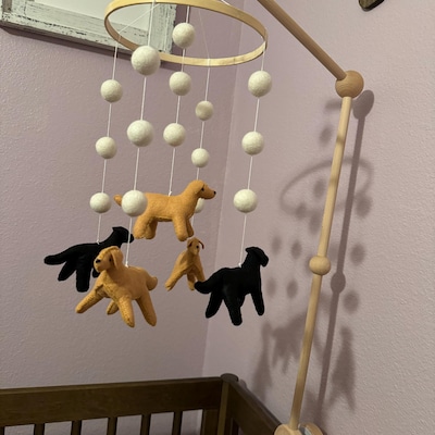 Chocolate Labrador Baby Mobile Black Lab Mobile Puppy Mobile Baby Boy ...