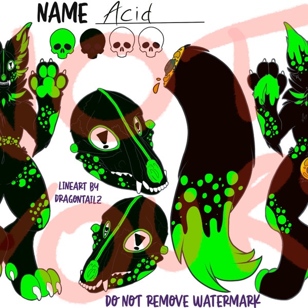 Skull Dog Reference Sheet - Etsy