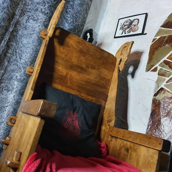Viking Medieval Throne , Larp, Sca Reenactment Chair, Historical ...