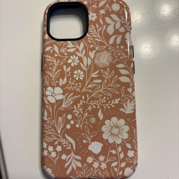 BEIGE Boho Floral Phone Case iPhone 15 14 13 12 11 Pro Max, Aesthetic ...