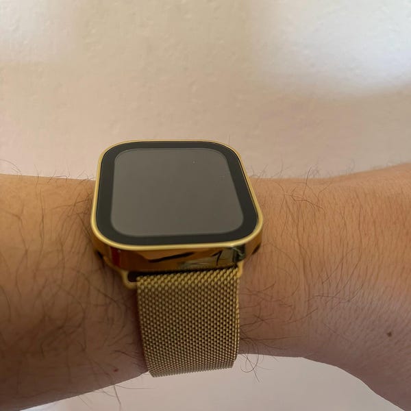 14k Yellow Gold Apple Watch Case W/glass Screen Protector 14k Yellow ...
