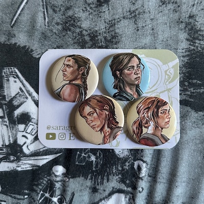 The Last of Us Pin Button Set Ellie Williams From Part 1, Part 2 1.25 ...