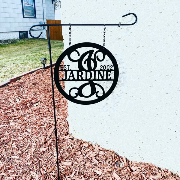 Custom Last Name Garden Flag - Last Name Sign for Wall - Established ...