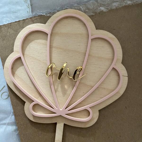 Custom Name Cake Topper | Mermaid, Seashell, Personalized Name, Baby ...