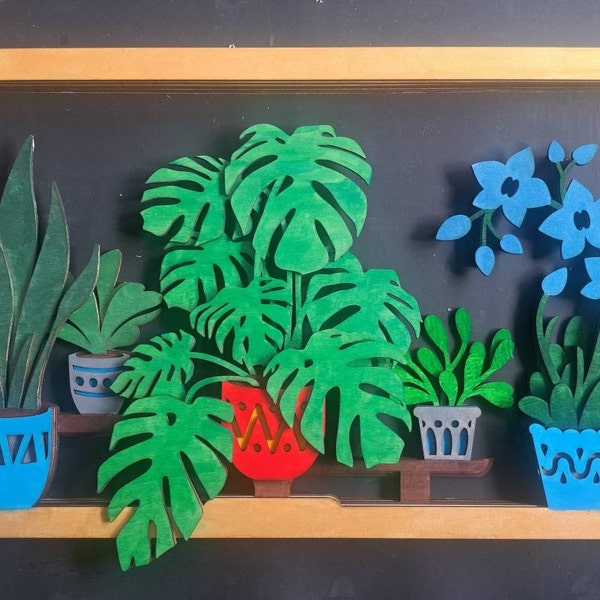 Multilayer Flowers Wall Art Panel Laser Cut Svg File Glowforge 3D Multi ...