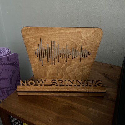 Now Spinning Vinyl Record Stand LP Wooden Tabletop Record - Etsy