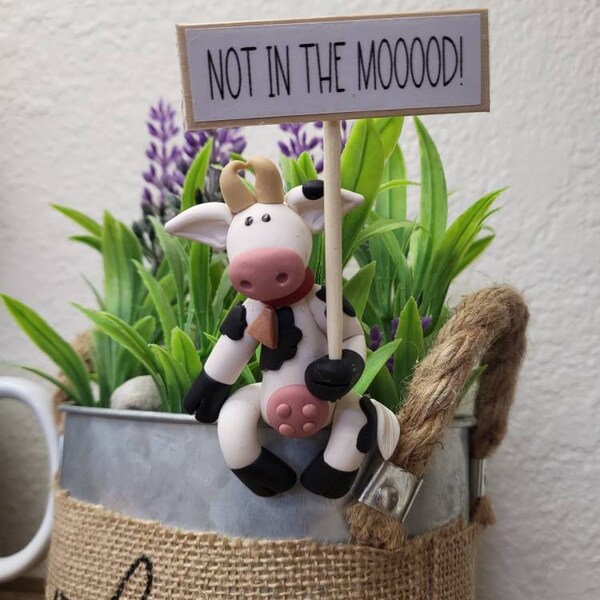 Cat Pot Sitter / Gray Tabby Cat / Flower Pot Sitter / Cat Pot Hugger / Cat Lover Gift / Cat Pot ...