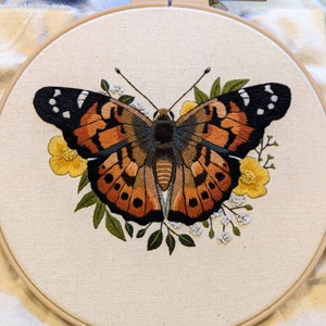 Butterfly: Hand Embroidery Pattern, Thread Painting Tutorial, Instant ...