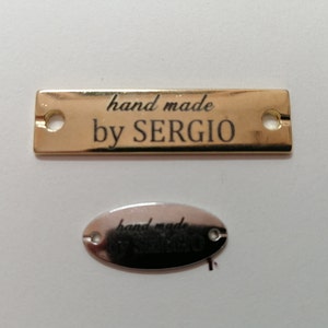 Custom Metal Tag 4.6x1.2 Cm1.8x0.5 for Handmade Items, Clothings and ...
