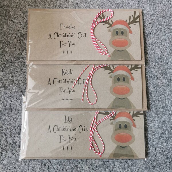 Personalised Christmas Money Wallet, Christmas Tree Gift Voucher ...