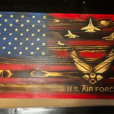 U.S Air Force/wood Flag/military/patriotic/wall Hanging/home Decor/wood ...