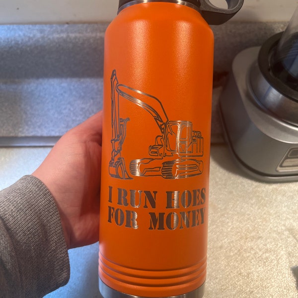 I Run Hoes for Money, Excavator, Trackhoe, Backhoe Operator Engraved ...