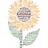 Digital SUNFLOWER Flower Word Cloud Art Wordle Makes Great Teacher ...
