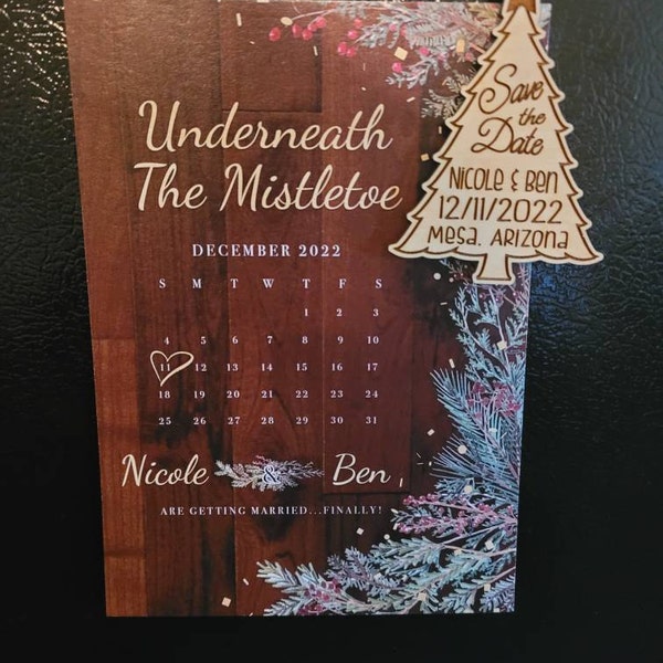 Save the Date Magnet Christmas, December Party Invitation, Christmas ...