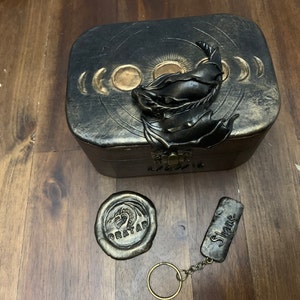 Dragon Wooden Box Personalized Moon Sun Decor Treasure Dragons Unique ...