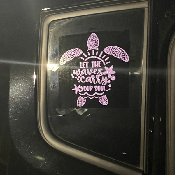 Let the Waves Carry Your Soul Decal, Sea Turtle Vinyl Decal, Sea Turtle ...