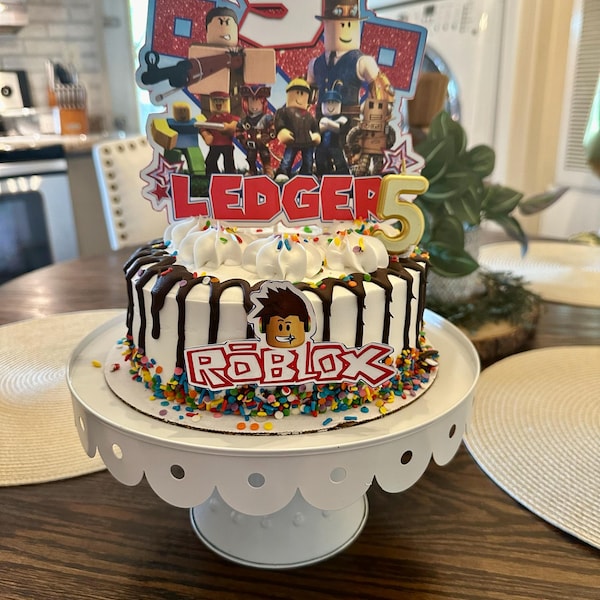 Personalized Roblox Cake Topper: Video Game Birthday Party (digital ...