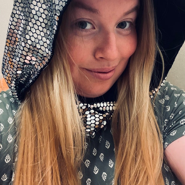 Hood Light Grey Tie Dye Light Fabric Hood Lining Hood Desert Festival ...