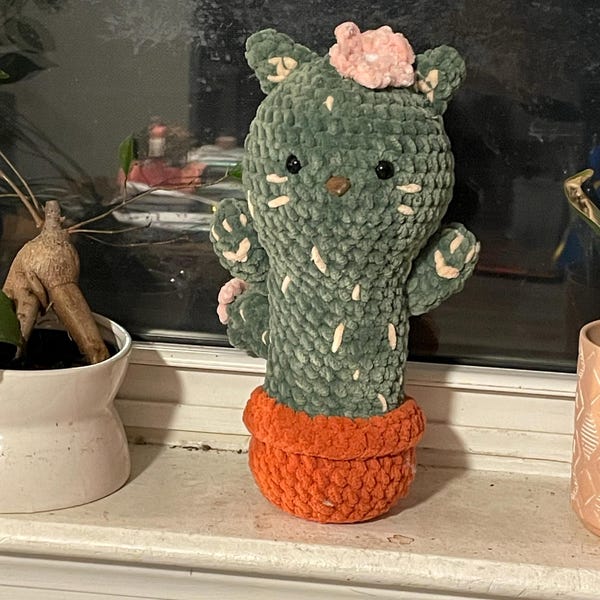 Cactus Cat Crochet Patterns Bundle | Cactus Cat Pattern, Cactus Cat Pot Pattern, Mochi Cat ...