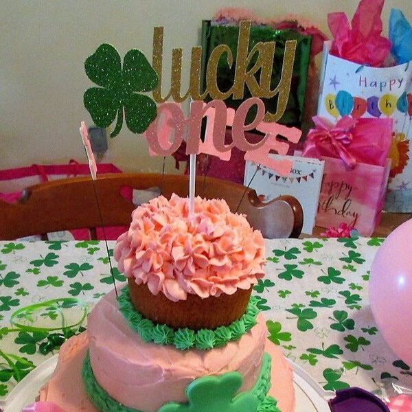 Lucky One Cake Topper, Lucky One Birthday, Lucky One Glitter Cake ...