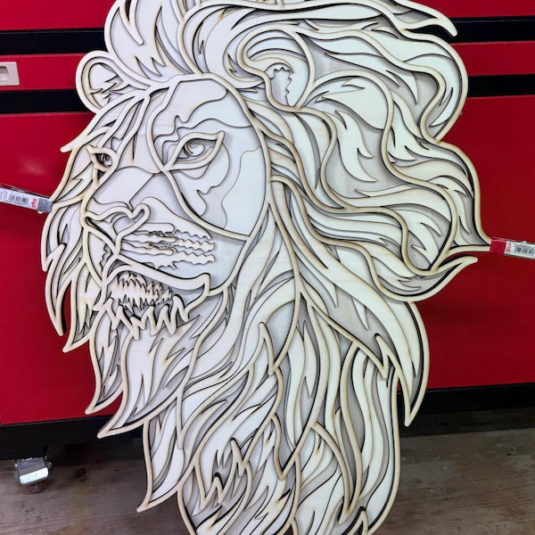 Multilayer Lion Laser Cut File 3D Layered Safari Laser Cut Dxf Dwg Lion ...