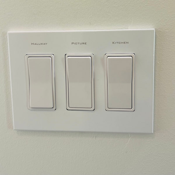 Custom Labeled Metal 3 Gang Rocker Switch Plate: Modern Design - Etsy
