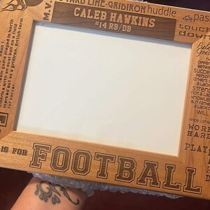 Personalized Football Picture Frame Sports Gift for Football Player ...