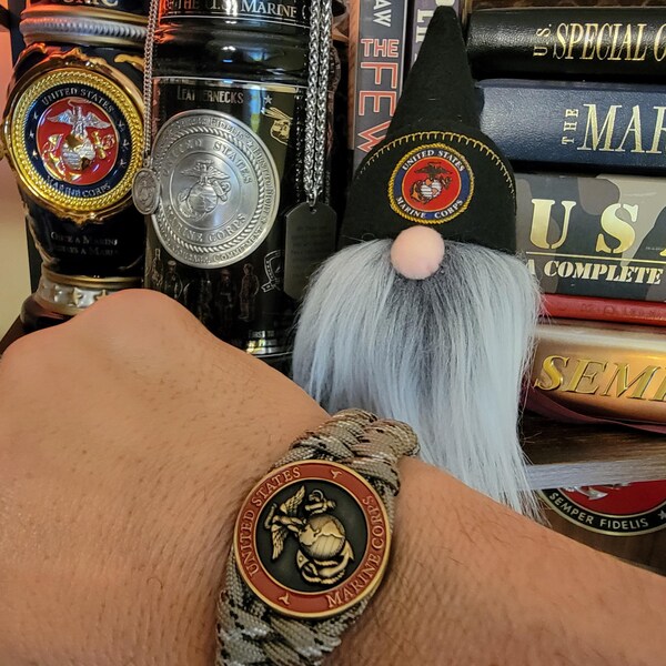 Marine Corps Paracord Bracelet, USMC Gift, Military Gift for Veteran ...