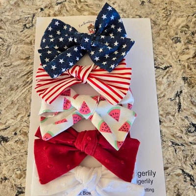 Fourth of July Hair Bow, Shaker Hair Bows, Patriotic Bows, Fourth of ...