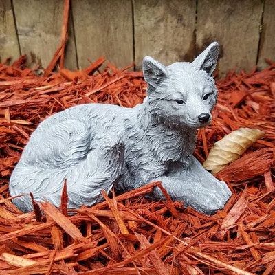 Fox Statue, Fox Sculpture, Concrete Fox Figure, Small Concrete Statues ...