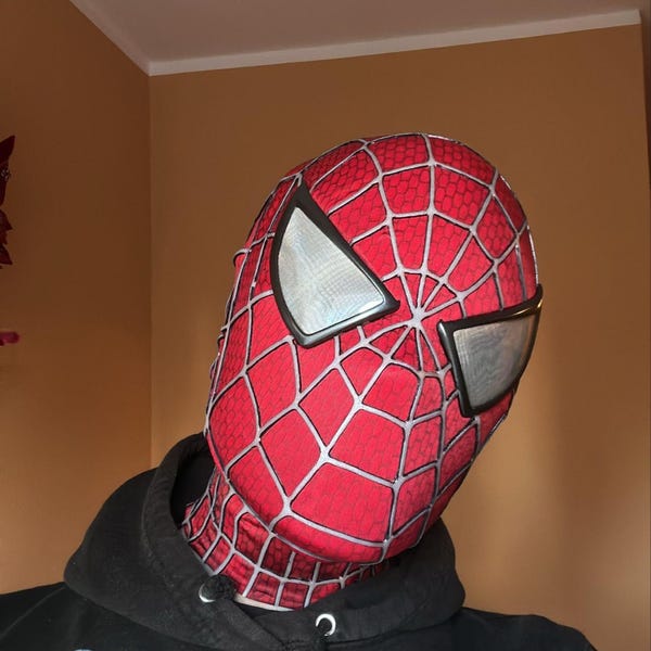 Black Spiderman Mask,tobey Maguire Spiderman Mask With Faceshell Lenses ...