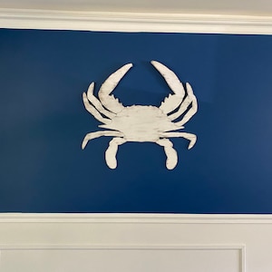 Beach Crab Sign Wooden Giant Crab Wall Art Beach Coastal Sign Nautical ...