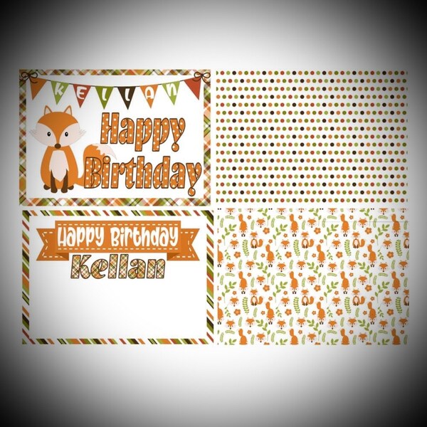 Fox Digital Paper and Clipart, Fall Woodland Animal, Leaves for ...