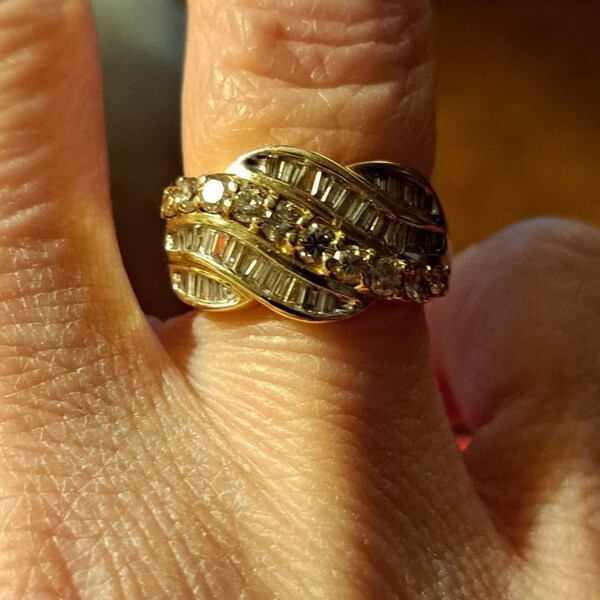 Vintage Estate 14K Amethyst and Diamonds Yellow Gold Ring - Etsy