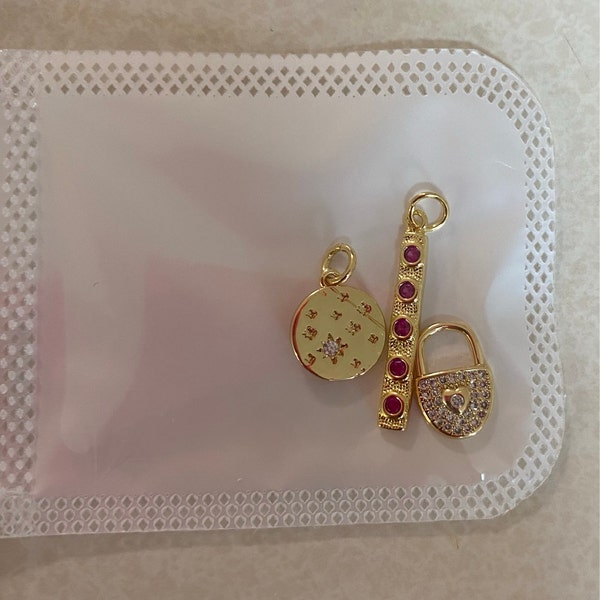 Gold Micro Pave Cz Star Charm, Cubic Galaxy Micro Pave Cz Pendant ...