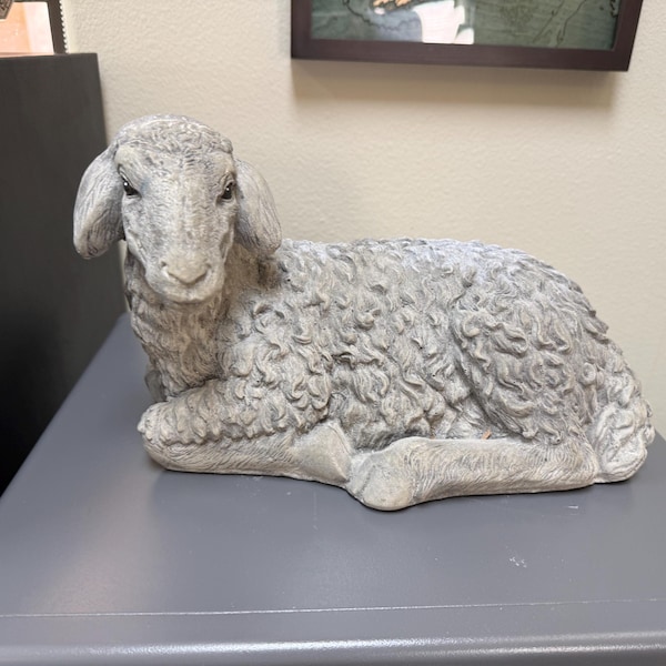 Laying Lamb Figure Massive Farm Sheep Statue Outdoor or Indoor Lamb ...