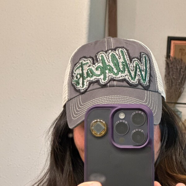 Sequin Applique Script Team or School Hat (0015) - Etsy